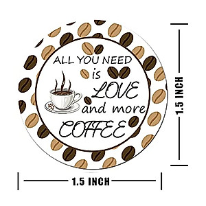 wootile Thanks A Latte Thank You Stickers 1.5 Inch Customer Appreciation Labels 500 Pcs Coffee Holiday Themed Thank You Sticker Labels for Party Favors,Packaging,Small Business,Cafe Seals &Goodie Bags