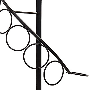 MyGift Black Metal Freestanding Scarf Hanger and Belt Display Holder Organizer with 25 Rings and Spiral Design, Decorative Shawl and Scarves Rack