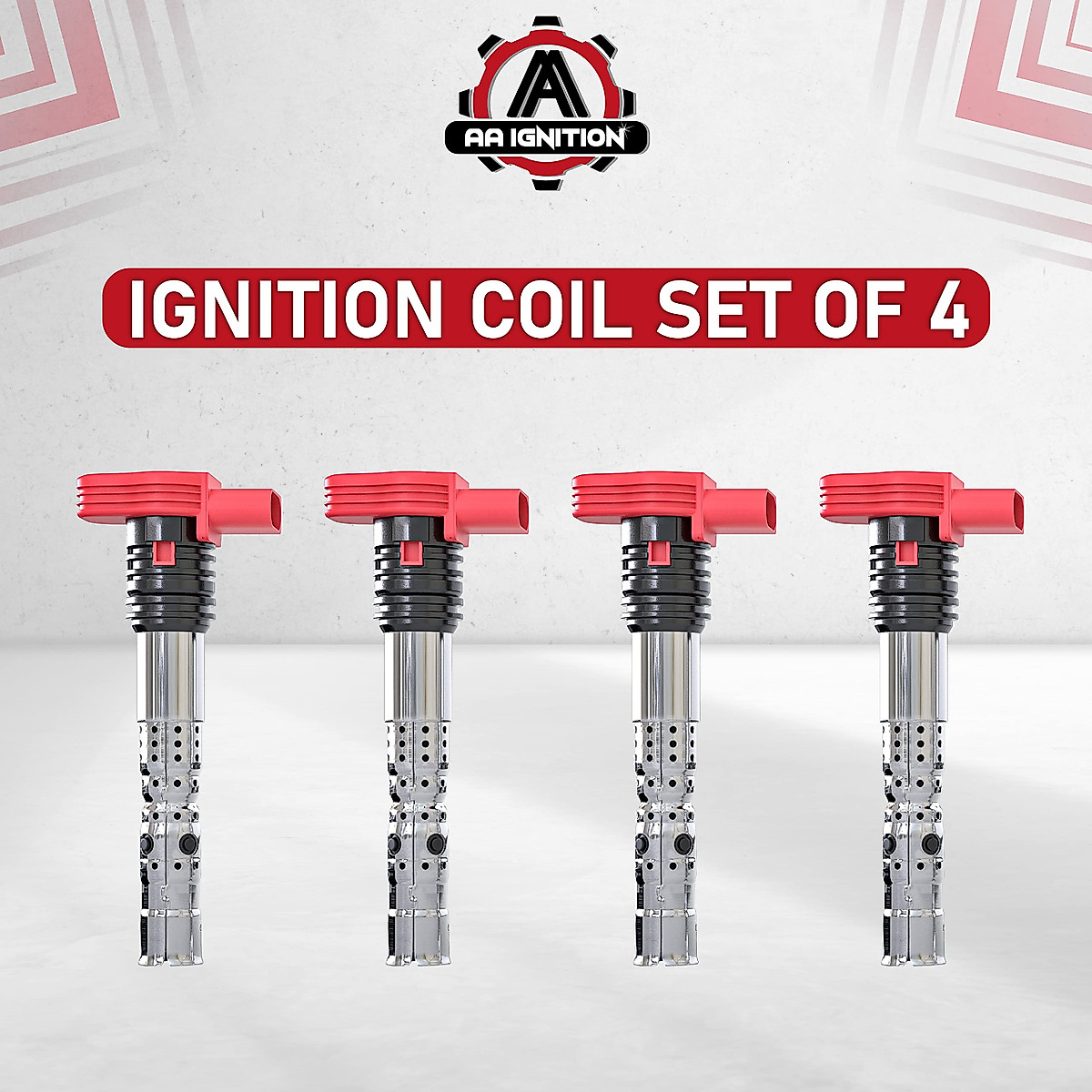 Ignition Coil Pack Set of 4-1.8T - Replaces 06C905115M, 06B905115R, 06B905115D - Compatible with Volkswagen & Audi Vehicles