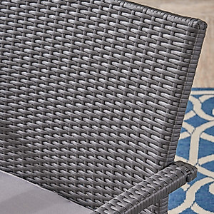 Christopher Knight Home 305810 Otto Outdoor Wicker Club Chair, Gray and Silver(Set of 2)