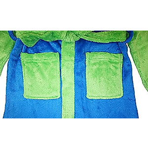 Super Mario Little/Big Boys' Soft Hooded Fleece Sleepwear Bathrobe - Plush Robe for Kids, Luigi, 8