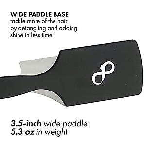 Boar Bristle Brush by Everlong Hair, Boar & Nylon Bristles Adds Shine & Promote Hair Growth, Scalp Massage & Detangling, Safe for All Hair Types Extensions & Wigs, Matte Black Coated Ergonomic Handle