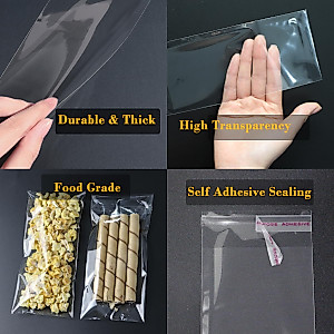 Miraclekoo 100Pcs Cake Money Box Transparent Bags 3.1X6.7in Clear Self Sealing Cellophane Bags Resealable Cello Poly Bags Money Sleeves for Birthday Wedding Party Decoration