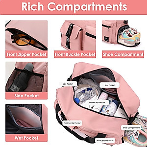 Small Travel Duffle bag Women men,Gym bags with Wet Pocket & Shoe Compartment, Workout Overnight Shopping Hospital Handbag,Lightweight Gear bag