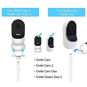 AOZTSUN Baby Monitor Mount, Compatible with Owlet Cam/Duo & Other Cameras, 15.7in Flexible Clip, Wall Mount, Metal, Adjustable