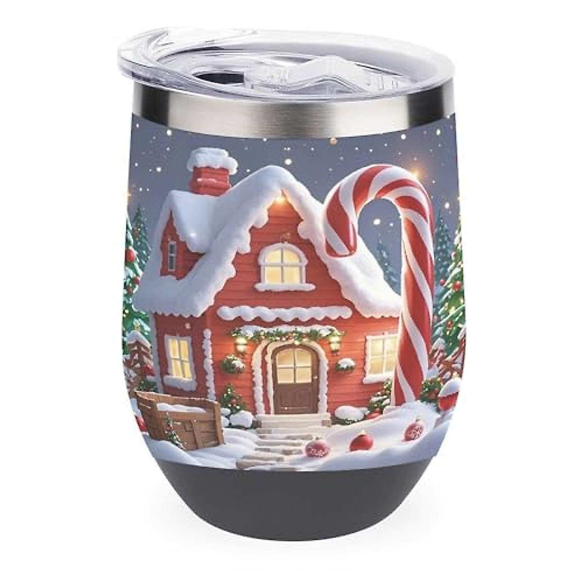 OPTKSNCU 304 Stainless Steel Insulated Cup with Lid, Candy House Print Durable, And Easy to Clean – Ideal for Home, Office, And Gift Giving