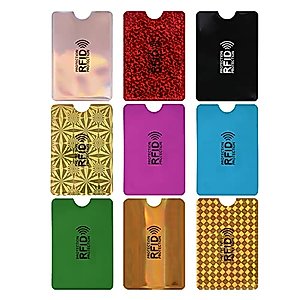 Molain Colorful RFID Card Holder, 9 Pieces RFID Blocking Sleeves Credit Card Sleeves Set RFID Identity Card Protector for Women Men