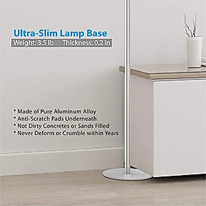 TROND Led Floor Lamp Torchiere Dimmable Floor Lamp 30W, 5500K Natural Daylight(Not Warm Yellow), 5000 lm, 71 in, 30 Minutes Timer, Detachable, Silver