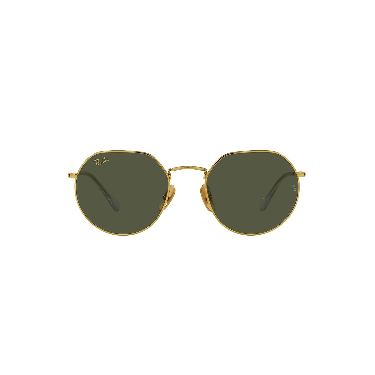 Ray-Ban RB8165 Jack Titanium Round Sunglasses, Legend Gold/Green, 51 mm