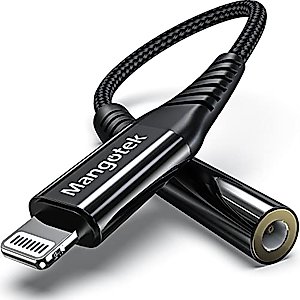 Mangotek Replacement for iPhone Headphones Adapter, Lightning to 3.5 mm Headphone Jack Adapter Audio Dongle Earphone Aux Adaptor for Apple iPhone 14 13 12 Pro Max Mini 11 SE 7 8 Plus X XS