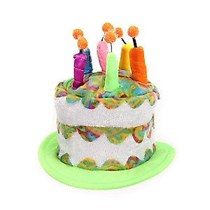 elope Rainbow Birthday Cake Plush Hat for Teens and Adults