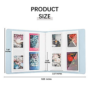 256 Pockets Mini Photo Album for Polaroid Pictures,Suitable for Fujifilm Instax Mini 12 11 9 90 8+ 8 7S 40 26 25 EVO LiPlay Instant Camera/Mini Link SP-1 Printer (Pastel Blue)