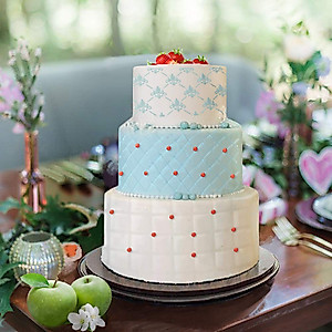 Wedding Cake Stencil Template, Kissbuty 5 Pcs Cake Decorating Embossing Plastic Spray Floral Cake Cookie Fondant Side Baking Mesh Stencil Mat Wedding Decor Tools (Diamond Quilted Grid Texture)