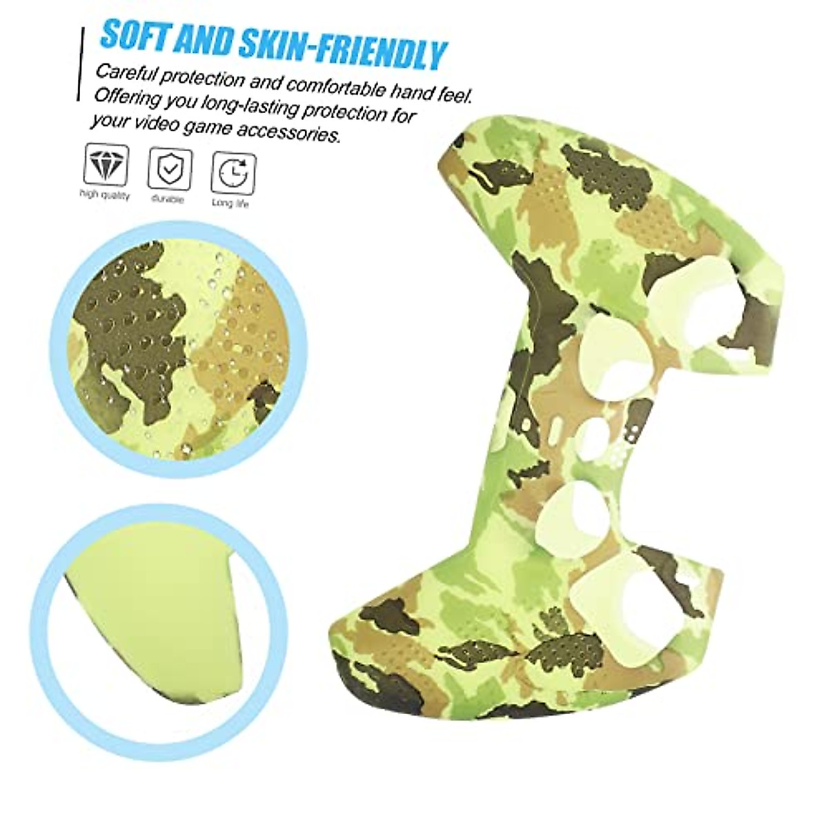 SOLUSTRE Protector Conter Green Handle Silicone Protection Light Game Cover Protective Gamepad Pad Case Grip