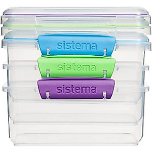 Sistema Food Storage, Polypropylene Assorted, 1L x 3