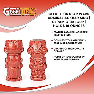 Geeki Tikis Star Wars Admiral Ackbar Mug | Official Star Wars Collectible Tiki Style Ceramic Cup | Holds 19 Ounces