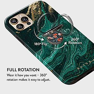 BURGA Stylish Metal Cell Phone Ring Stand Holder, Finger Grip Kickstand 360 Degree Rotation, Red Poppies Flower Floral Print, Universal Compatible with iPhone iPad Samsung Galaxy Huawei Google Pixel