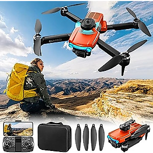 Drone with Camera, Drone With 4K HD Fpv Camera Remote Control Toys Gifts For Boys Girls, Toy Easy to Play, With Altitude Hold Headless Mode One Key Start Speed, 3D Flip (Black)
