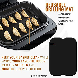 Air Fryer Accessories for Ninja Foodi Smart XL FG551 Reusable Liners with Air Fryer Recipe Book, Heat Resistant Mat for Ninja Foodi, Food Safe, Easy to Clean and Dishwasher Safe by INFRAOVENS