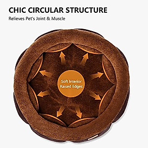 Fostanfly Cat Beds for Indoor Cats, Fluffy Puppy Bed for Small Dog Bed Washable, Calming Pet Beds Donut Round Doggy Bed Super Cozy