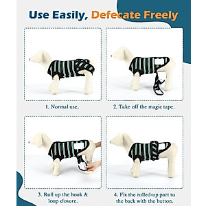 VavoPaw Dog Surgery Suit, Soft Breathable Dog Onesie for Surgery, Dog Bodysuit for Female Male Puppies, Puppy Cone E-Collar Alternative for Wounds Skin Diseases After Surgery, XXXL Black Stripe