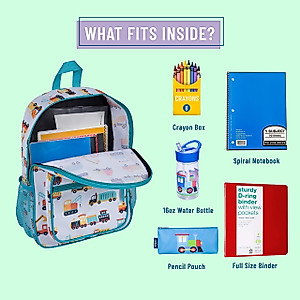 Wildkin Day2Day Backpack, Lunch Box Bag with Nap Mat Bundle (Modern Construction)