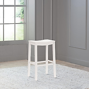 Hillsdale Furniture Fiddler Backless Counter Height Saddle Stool, White