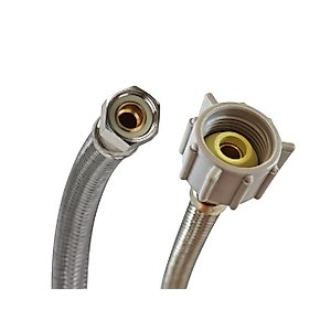 Fluidmaster B1T09 Toilet Connector, Braided Stainless Steel - 3/8 Female Compression Thread x 7/8 Female Ballcock Thread, 9-Inch Length