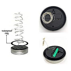 Decorman Solar Mason Jar Lights, 6 Pack Waterproof Fairy Star Firefly Lids String Lights with 6 Hangers for Patio Yard Garden Party Wedding Christmas(Jars Not Included)