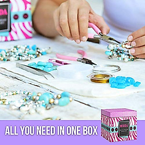 MODDA Deluxe Jewelry Making Kit with Video Course, Includes Instructions, Beads, Necklace, Bracelet, Earrings Making, Crafts for Adults, Beginners, Christmas Gift for Teens, Girls 13-15, Moms, Women