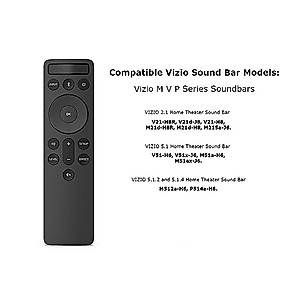 Original Replacement Bluetooth Backlit Display Soundbar Remote for VIZIO Home Audio Sound System V21-H8R V21d-J8 V51-H6 V51x-J6 M21D-H8R M21D-H8 M512-H6 M51a-H6 M512a-H6 M51AX-J6 P514A-H6(Model - D51)