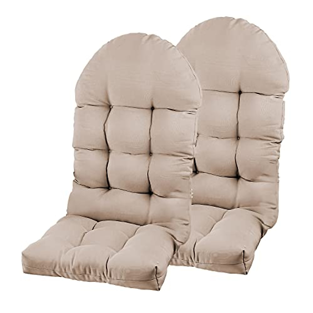 PNP HWJIAJU Set of 2 Patio Chair Cushion for Adirondack, High Back Rocking Chair Cushion 44x19x4 inch, Outdoor Seat Back Chair Cushion Sunscreen and Fade-Resistant (Beige, 2)