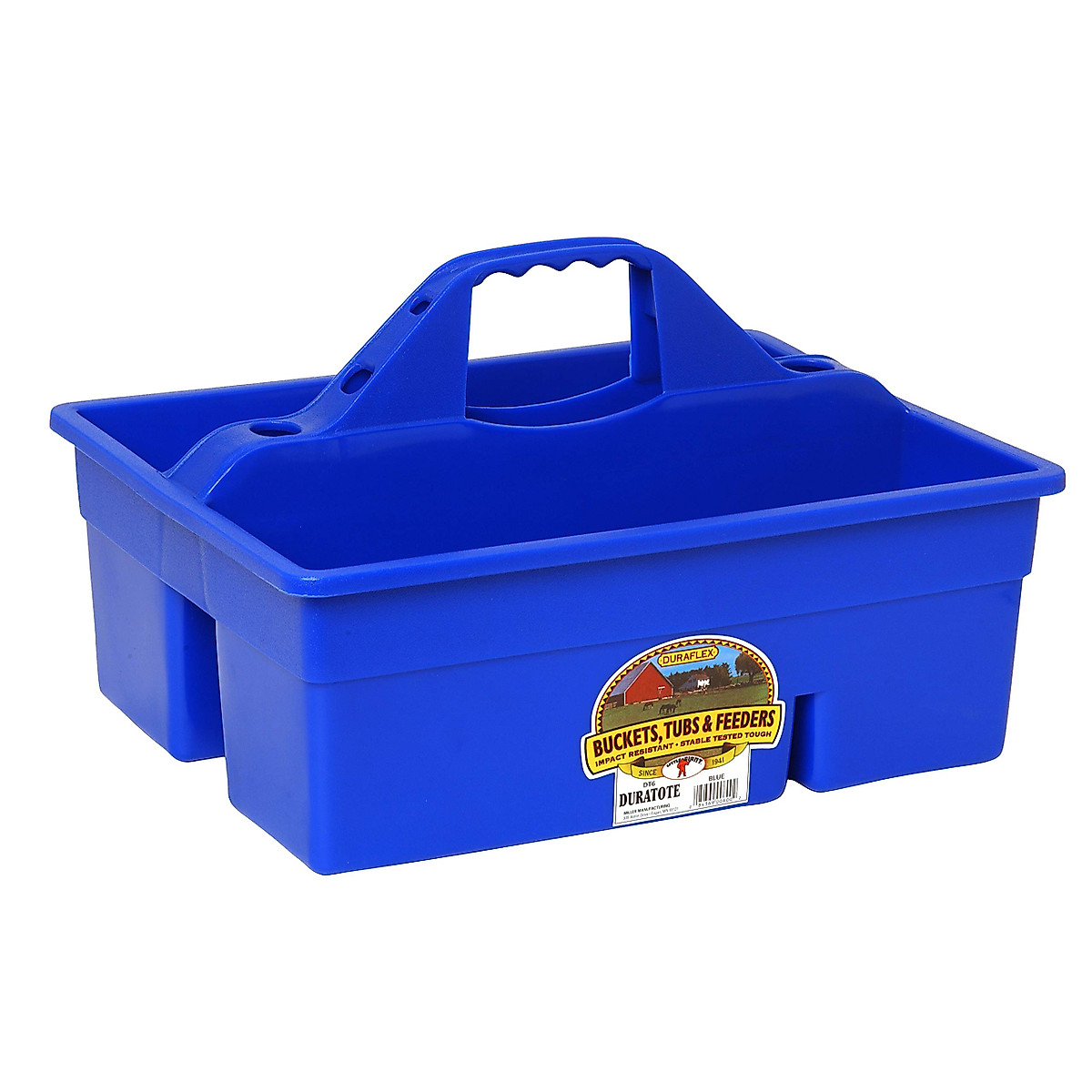 Little Giant® Plastic DuraTote | Horse Grooming DuraTote | Durable Tote Box Organizer with Easy Grip Handle | Extra Thick Sidewalls | Blue