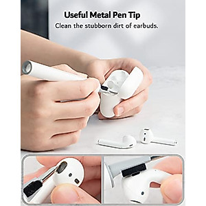 Sampoet 4-in-1 AirPods Cleaner Kit, New Generation Multifunctional Airpods Cleaner with Soft Brush for Earbud, Headphone, Keyboards, Camera, Mobile Phone (White 1 Pack)