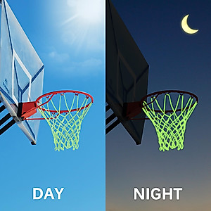 Mr Warm Outdoor Basketball Net - 2024 Upgrade, All Weather Anti Whip Replacement - 12 Loops