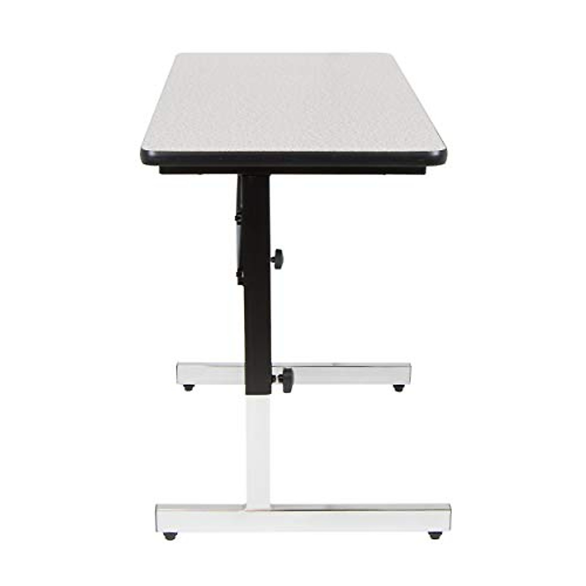 Calico Designs Adapta Height Adjustable Office Desk, All-Purpose Utility Table, Sit to Stand up Home Computer Desk, 23" - 32" in Powder Coated Black Frame and 1" Thick Grey Top, 36 Inch