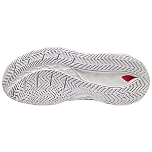 Mizuno Women's Enforce Tour Tennis Shoe, White Turquoise, 8