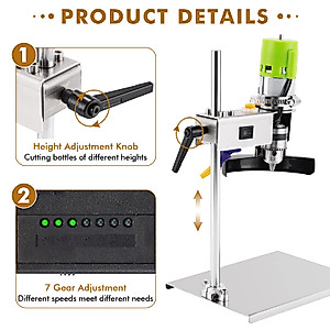 Glass Bottle Cutter, Electric Bottle Cutting Machine，6000R/Min Electric DIY Bottle Cutter Machine Wine Bottle Cutting Tool Kit for Various Wine Bottles, DIY Creative Crafts Decoration