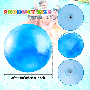 Abeillo 8.5 Inch Marbleized Bouncing Balls for Kids, 2 Pieces Cloud Bouncy Balls Inflatable Rubber Playground Ball Bouncy Play Balls for Kids Adults Pet Outdoor School Water Fun