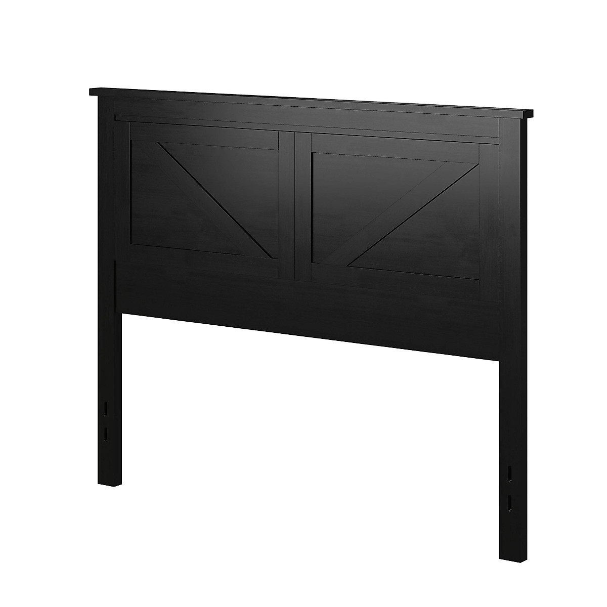 Glenwillow Home Farmhouse Style Wood Panel Headboard in Black - Full Size