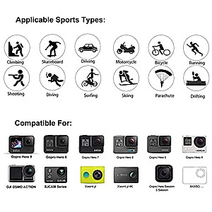 Action Camera Accessories Kit for GoPro Hero 10 9 8 Max 7 6 5 4 3 GoPro Session 5 Fusion Silver Black Insta360 SJCAM SJ4000 Xiaomi Yi 4K APEMAN DBPOWER Campark OSMO EK5000 EK7000