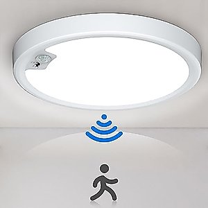 KEPLUG Motion Sensor Ceiling Light, LED Flush Mount Ceiling Light Fixture 18W/1600LM, Motion Sensor Light Indoor for Stair Closet Porch Hallway Laundry, Time Dimmable Ceiling Lights 3000k/4000k/6000k