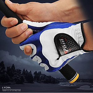 Lfzhjzc Golf Gloves,Multiple Color Sizes are Available, Left Hand (Pack of 2) (Color : Black, Size : 23size)