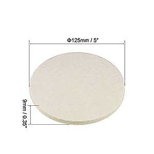 uxcell 5 Inch Wool Felt Polishing Pad, Buffing Wheel Polish Pad, Flocking Hook & Loop Back for Random Orbital Sander 2pcs