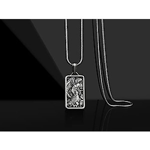 BySilverStone Jewelry - Winged Azrael Personalized Necklace, Angel Of Death With Scythe Customizable Necklace, Best Friend Necklace, Gothic Necklace, Horror Art