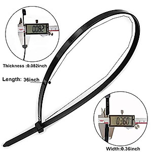 36 Inch Ultra Heavy Duty Zip Ties,50 Piece Multi-Purpose UV Cable Ties with 200 Pounds Tensile Strength