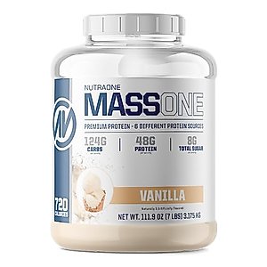 Massone Mass Gainer Protein Powder by NutraOne – Gain Mass Protein Meal Replacement (Vanilla - 7 lbs.)