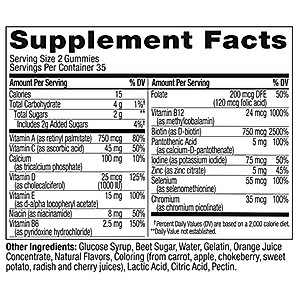 OLLY Teen Girl Multi Gummy, Healthy Skin and Immune Support, 15 Essential Vitamins, Biotin, Zinc, Calcium, Chewable Multivitamin, Berry Melon, 35 Day Supply - 70 Count