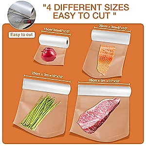 Vacuum Sealer Bags Food-Bag Rolls - 6 Inch |8 Inch |10Inch |11 Inch - Gallon Vacuum Sealer Bags Food Vac Sealing Bags for Vac Freezer & Seal a Meal Quart Vacuum Sealer Roll…