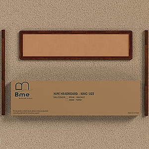 Bme Nipe Queen Headboard ONLY, Boho Bohemian Coastal Style with Solid Wood, Easy Assembly, Walnut
